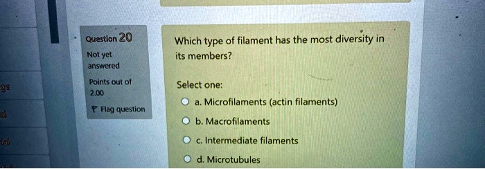 Question 20 Not yet swered Points out of 2.00 Flag question Which type ...