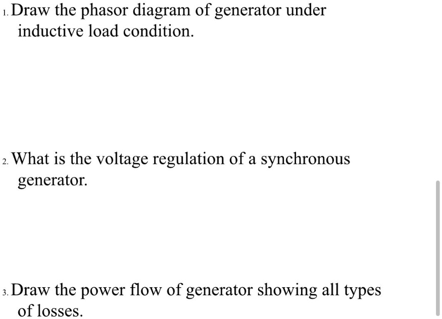 Solved I Draw The Phasor Diagram Of A Generator Under Inductive Load