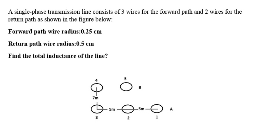 SOLVED: A single-phase transmission line consists of 3 wires for the ...