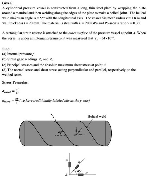 VIDEO solution: Given: A cylindrical pressure vessel is constructed ...