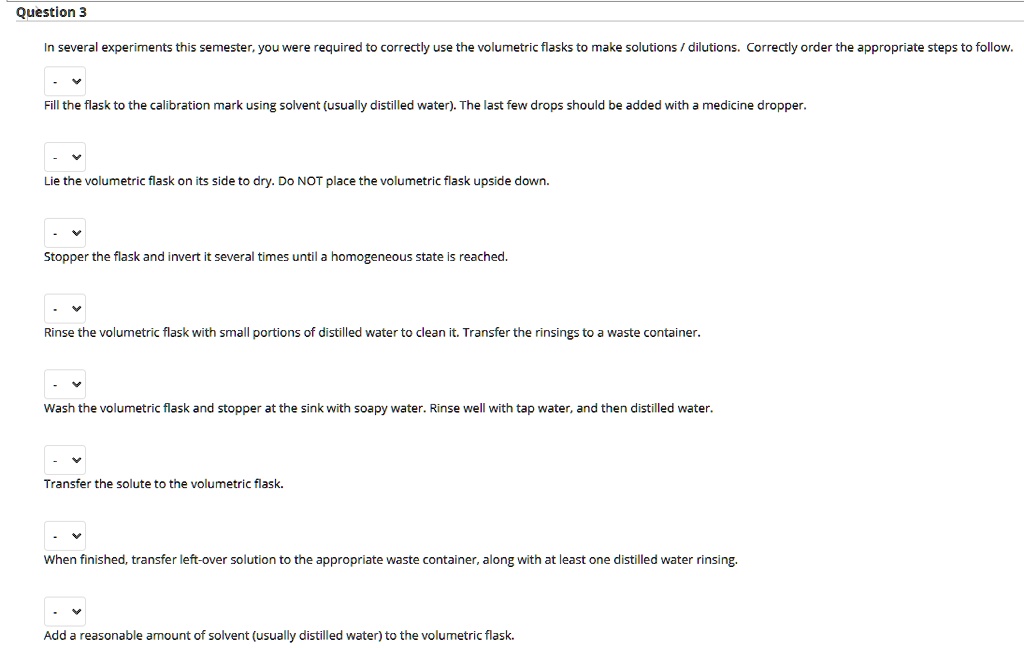 Question 3 In several experiments this semester, you were required to ...