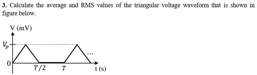 SOLVED: Calculate the average and RMS values of the triangular voltage ...