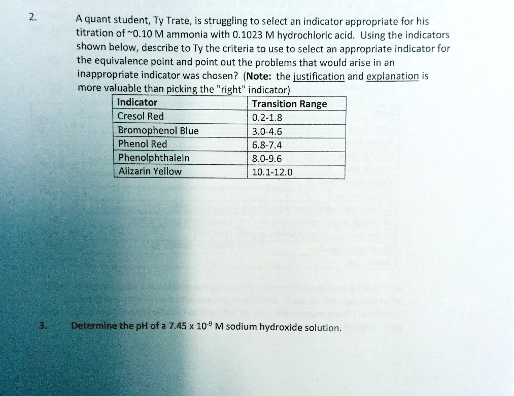SOLVED: quant student, Ty Trate, is struggling to select an indicator appropriate for his ...