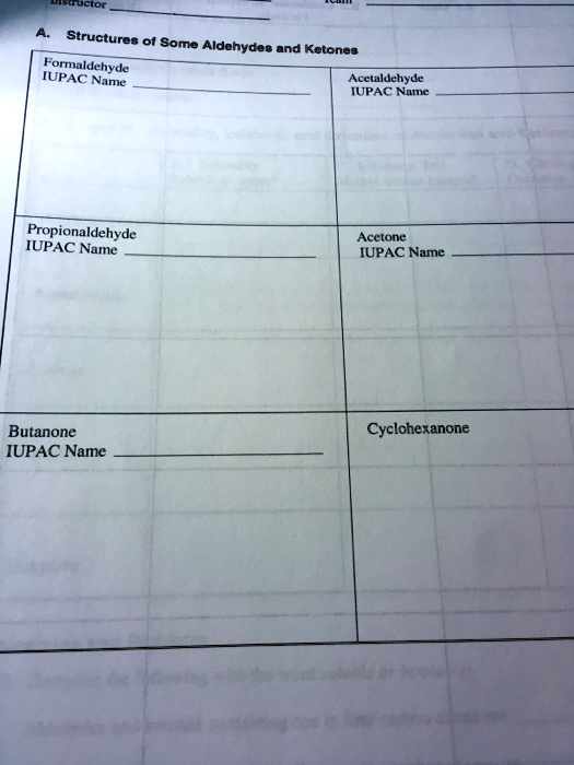 SOLVED: uctor Structures ol Some Aldehydes and Ketones Formaldehyde ...