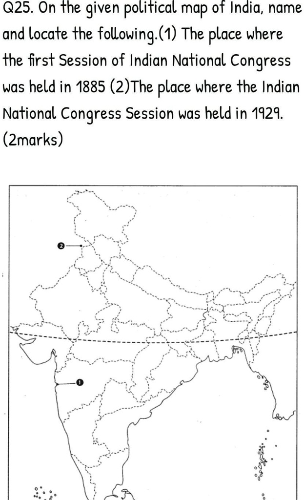 on the given political map of india name and locate the following1 the ...