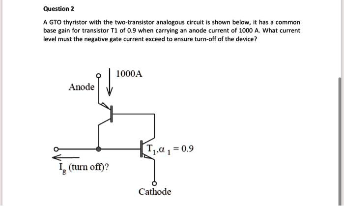 SOLVED: A GTO thyristor with the two-transistor analogous circuit is ...