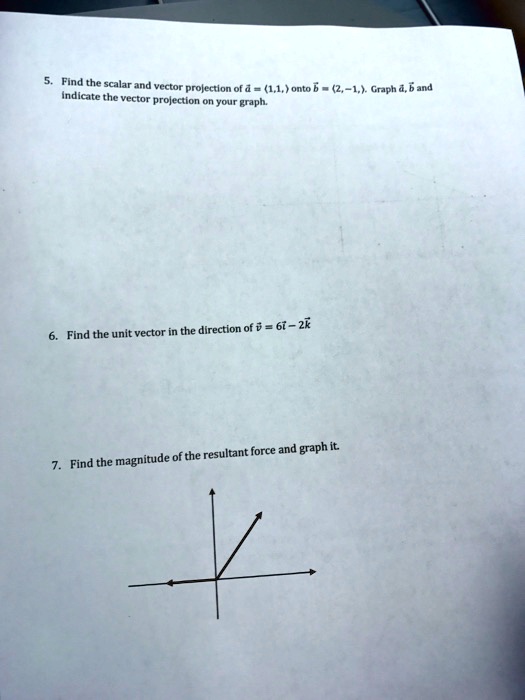 SOLVED: Find the scalar and vector profection of = (1,1,) onto b = (2 ...