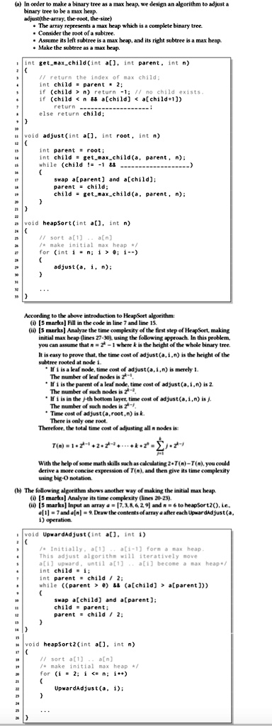 Solved A In Order To Make A Binary Tree As X Heap We Design An Algorithm To Adjust A Binary