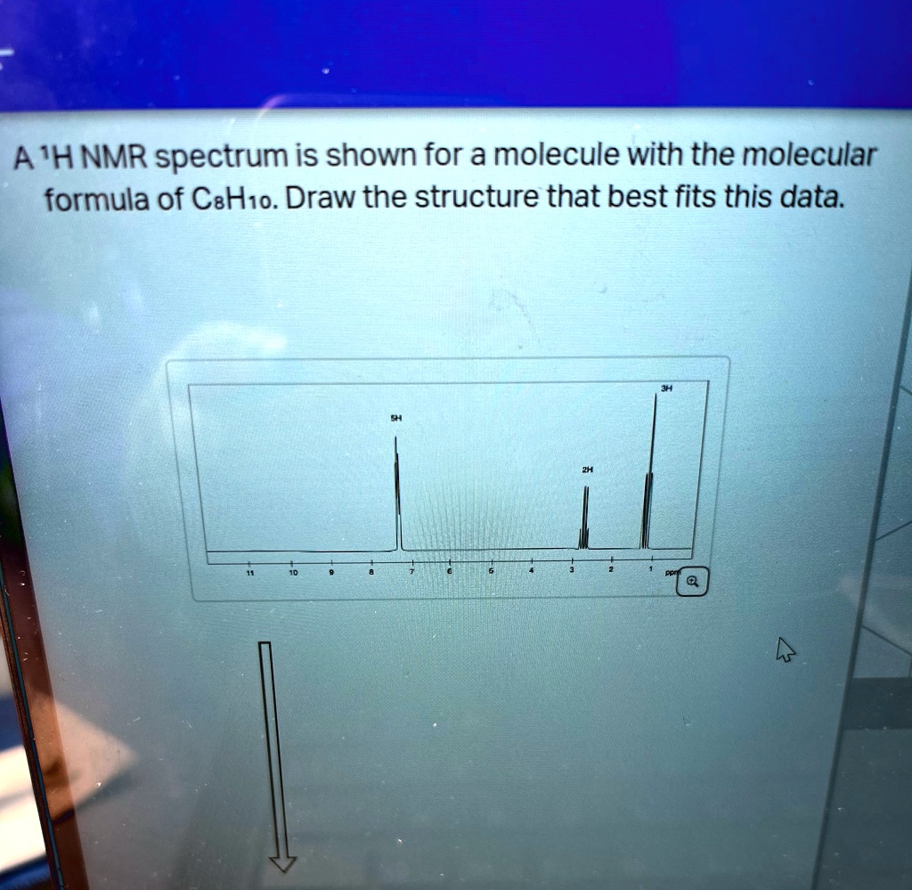 A 1H NMR spectrum is shown for a molecule with the molecular formula of ...