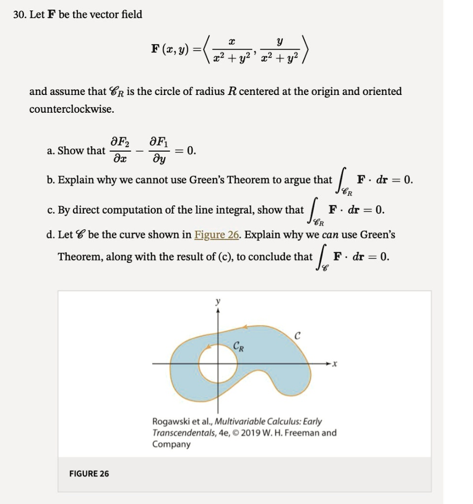 30 Let F Be The Vector Field F 1y 22 Y2 22 Y2 And Assume That R Is The Circle Of Radius R