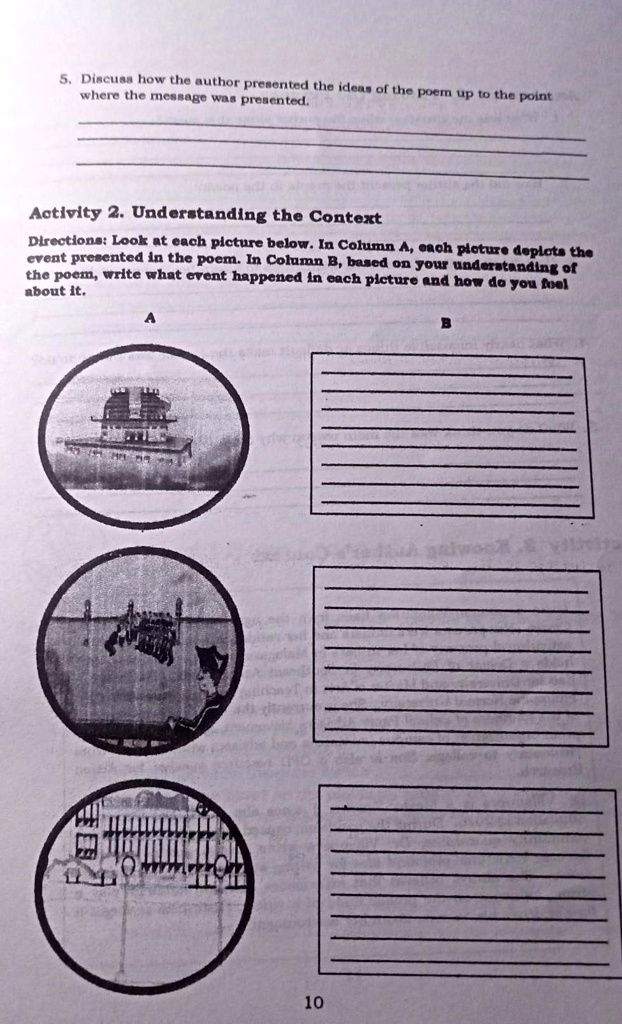 SOLVED: 'ACTIVITY 2. UNDERSTAND the content Direction : look at each ...