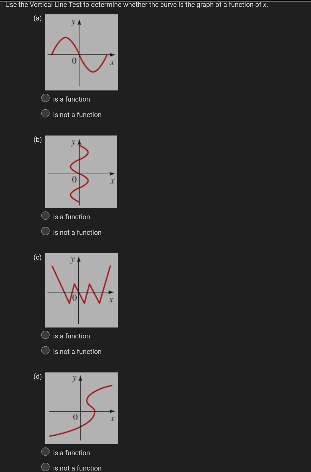 Solved Use The Vertical Line Test To Determine Whether The Curve Is The Graph Of A Function Of