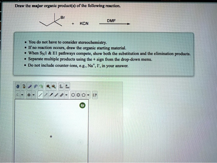 Draw the major organic product(s) of the following...