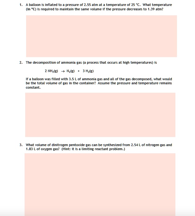 SOLVED: Balloon inflated pressure of 455 atm at a temperature of 25Â°C. What temperature (in Â°C ...