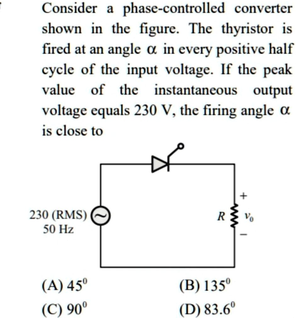 Consider a phase-controlled converter shown in the figure. The ...