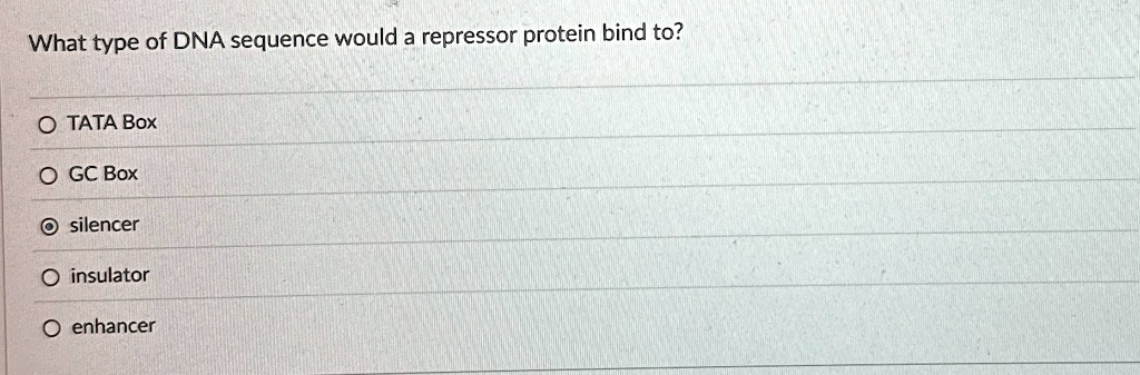 what type of dna sequence would a repressor protein bind to o tata box ...