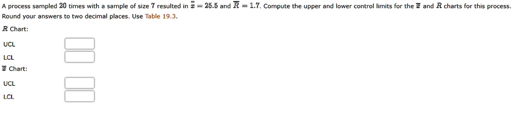 SOLVED: process sampled 2I times with sample of size resulted in € = 25 ...