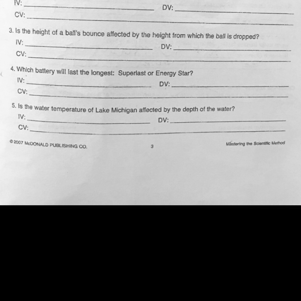 SOLVED: 'Please help me clearly 25 points mateee!! IV: CV: DV: 3.Is the ...