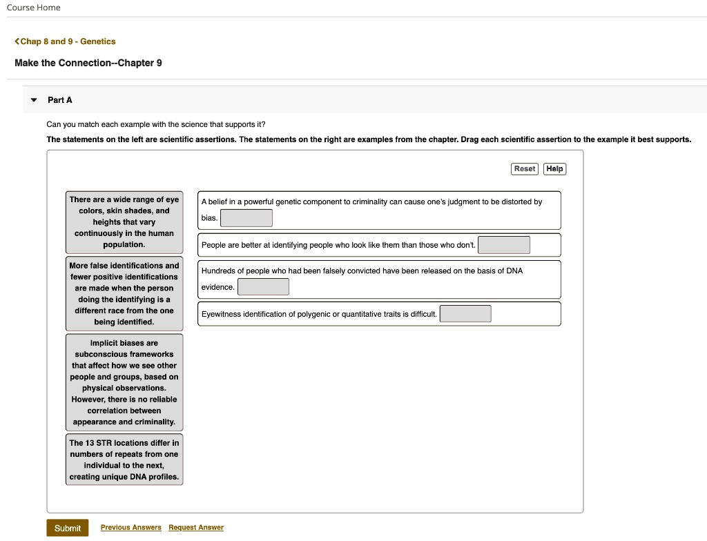 [GET ANSWER] course home chap and 9 genetics make the connection ...