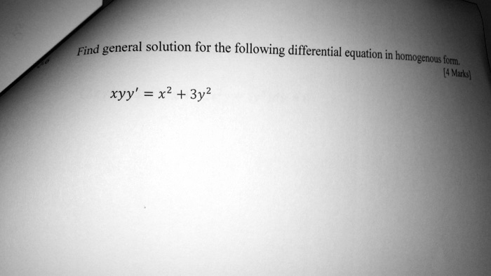 Solved Find General Solution For The Following Differential Equation