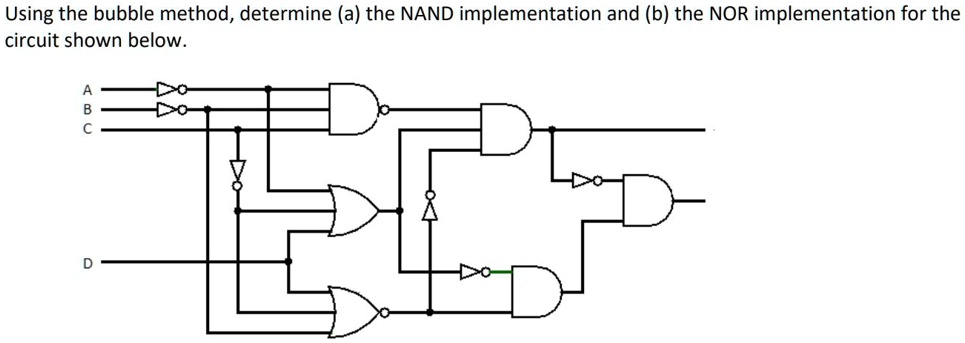 SOLVED: Using the bubble method, determine (a) the NAND implementation ...