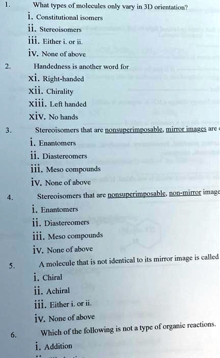 What types of molecules only vary in 3D orientation? Constitutional ...