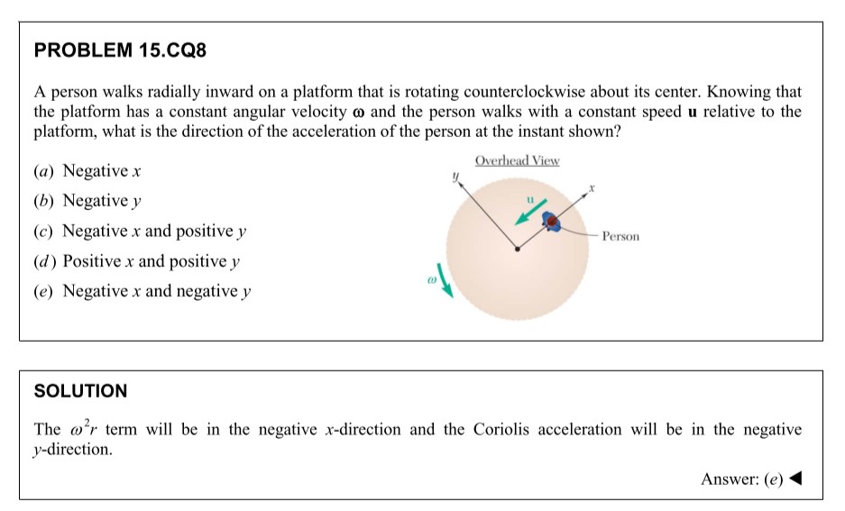 [GET ANSWER] PROBLEM 15.CQ8 A person walks radially inward on a platform that is rotating ...