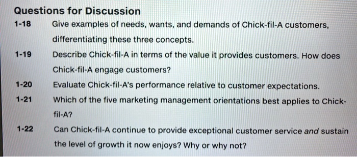 SOLVED: Questions for Discussion 1-18: Give examples of needs, wants ...