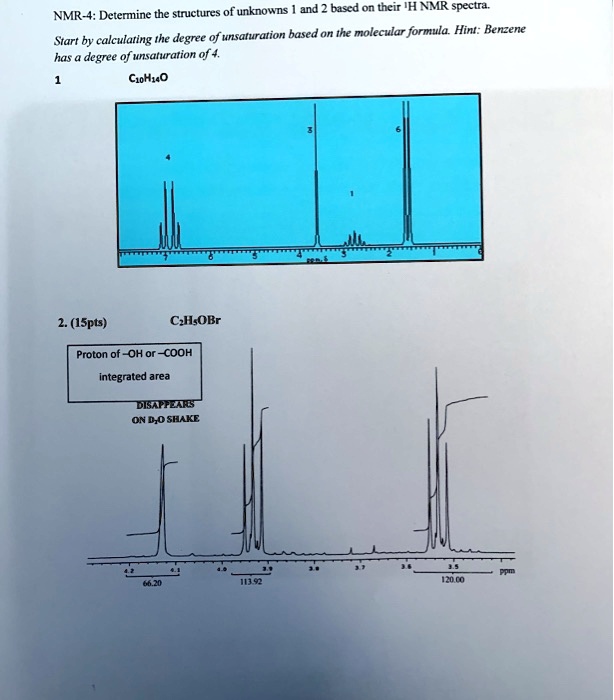 of unknowns and based on their ih nmr spectra nmr 4 determine the ...