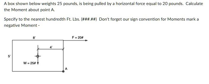 a box shown below weights 25 pounds is being pulled by horizontal force ...