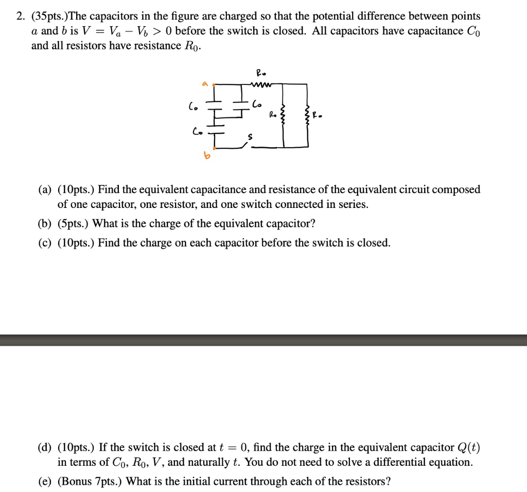 SOLVED: (3Spts)The capacitors in the figure are charged so that the ... SOLVED: (3Spts)The capacitors in the figure are charged so that the ...