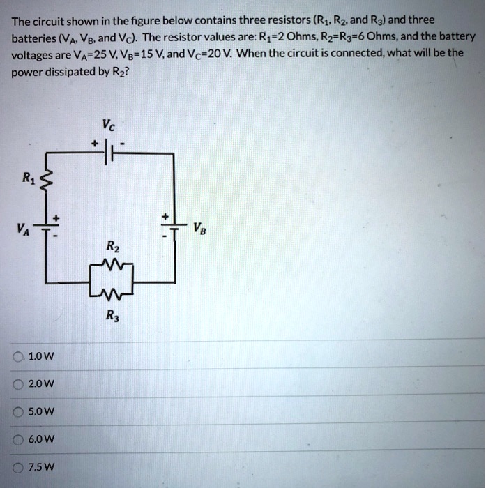 SOLVED: The circuit shown in the figure below contains three resistors (Rz, Rz,and Ra) and three ...