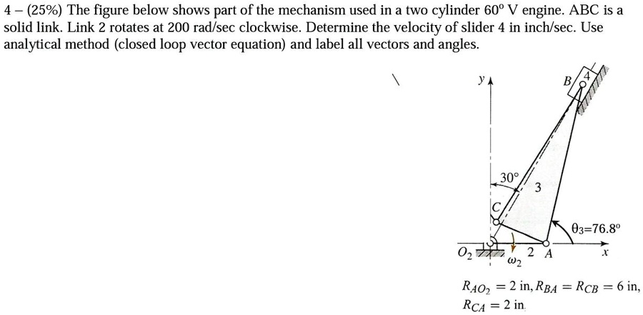 SOLVED: please solve completely 4 -(25%) The figure below shows part of the mechanism used in a ...