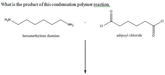 What is the product of this condensation polymer reaction. H2N NH2 Cl ...