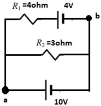 SOLVED: Calculate the potential difference between points a and b in the circuit shown in the ...