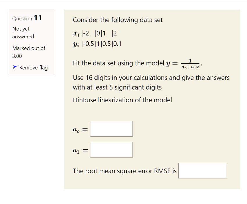 Solved Question 11 Not Yet Answered Consider The Following Data Set