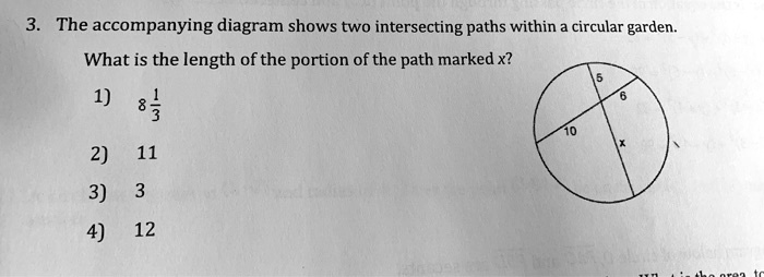 the accompanying diagram shows two intersecting paths within circular ...