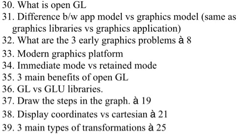 SOLVED: Computer Graphics Course / Please Solve Using Microsoft Doc 30. What is OpenGL? 31 ...