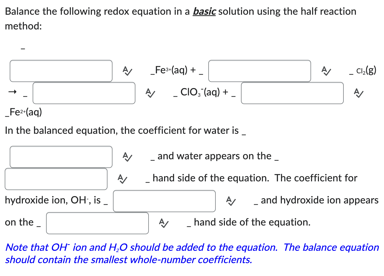 Balance the following redox equation in a basic solution using the half ...