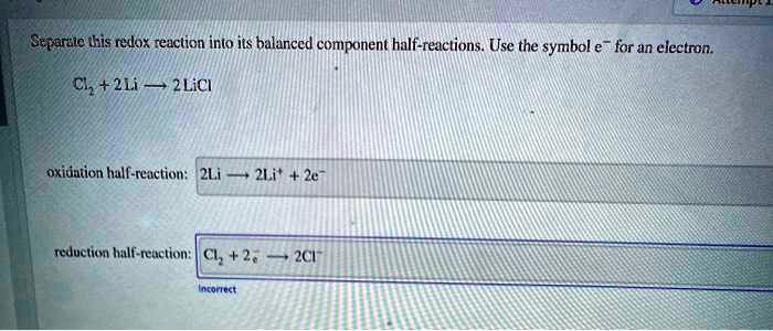 Start by separating this redox reaction into its balanced component ...