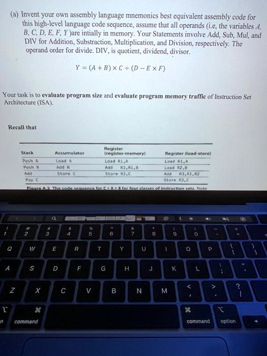 SOLVED: Invent your own assembly language mnemonics that are the best ... SOLVED: Invent your own assembly language mnemonics that are the best ...
