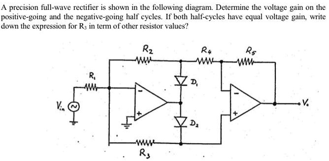 SOLVED: A precision full-wave rectifier is shown in the following ...