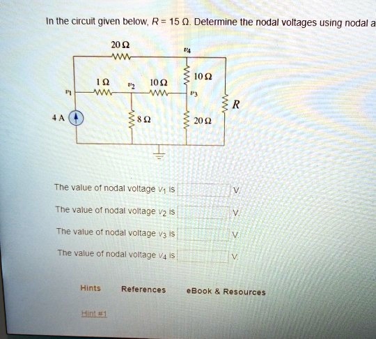 SOLVED: In the circuit given below, R = 15 Î©. Determine the nodal voltages using nodal analysis ...