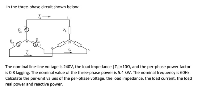 [GET ANSWER] In the three-phase circuit shown below: V an ZL a n N ...