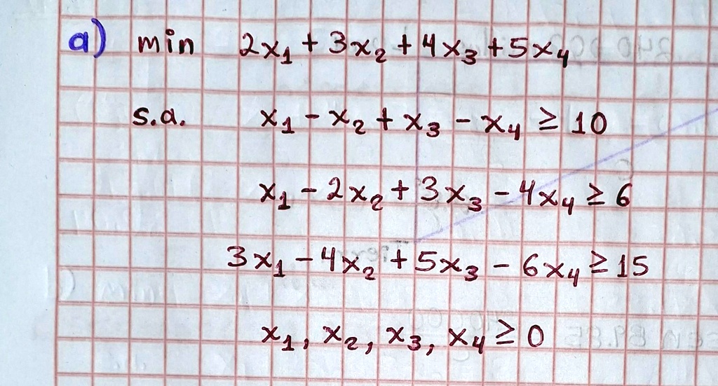 SOLVED: Instrucción: Resolver el problema de Programación Lineal ... SOLVED: Instrucción: Resolver el problema de Programación Lineal ...