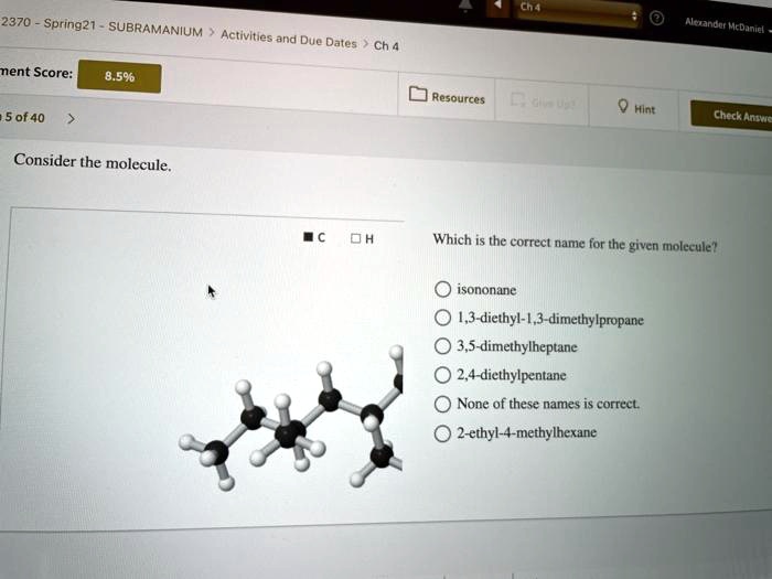 SOLVED: Cha 2370 Springz1 - SUBRAMANIUM Activities and Due Dates, Ch 4 ...