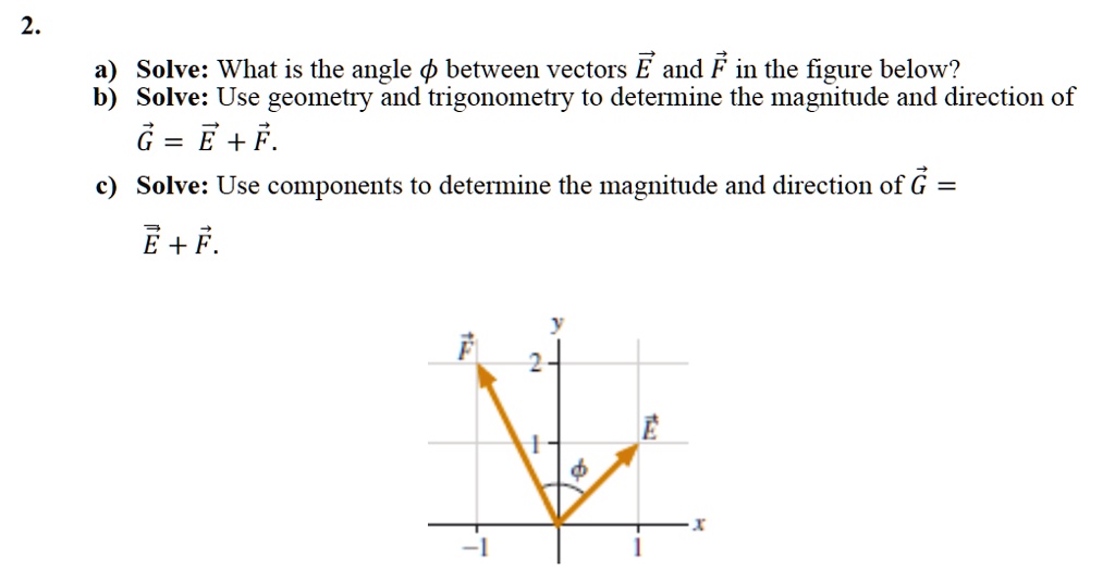 2 e solve what is the angle between vectors e and f in the figure below ...
