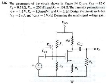 SOLVED: The parameters of the circuit shown in Figure P4.15 are Vpn ...