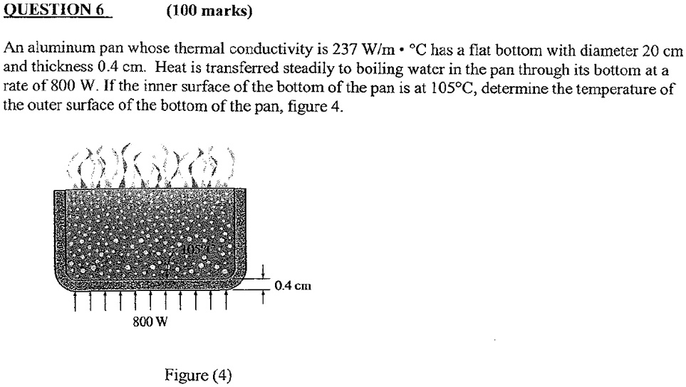 SOLVED: OUESTION 6 (100 marks) An aluminum pan whose thermal ... SOLVED: OUESTION 6 (100 marks) An aluminum pan whose thermal ...