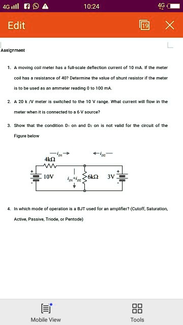 SOLVED: 1. A moving coil meter has a full-scale deflection current of ...